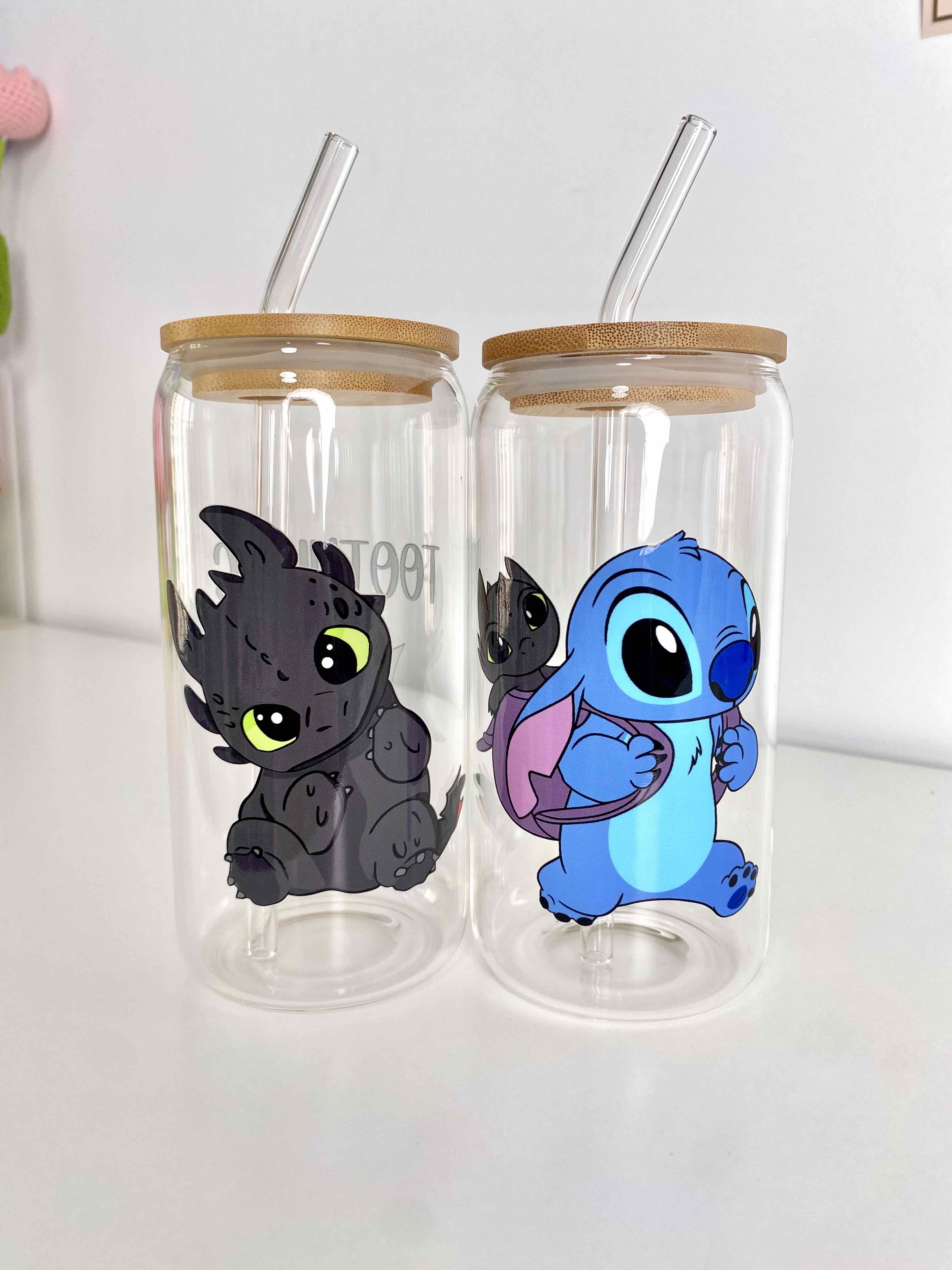 Toothless Glass Can 16+OZ | Toothless and Stitch – SugarMilkAngel